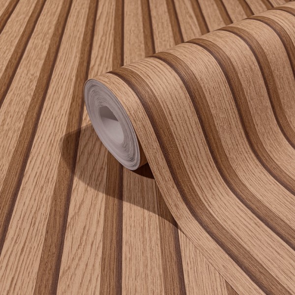 Papel De Parede Ripas De Madeira Marrom